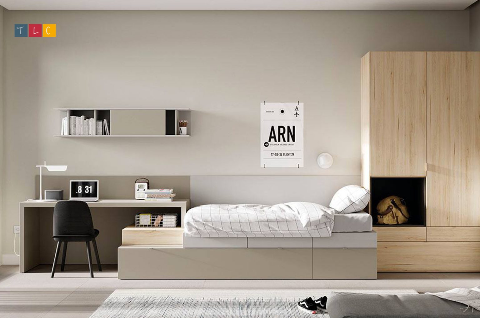 Dormitorios juveniles con escritorio | Muebles Toscana
